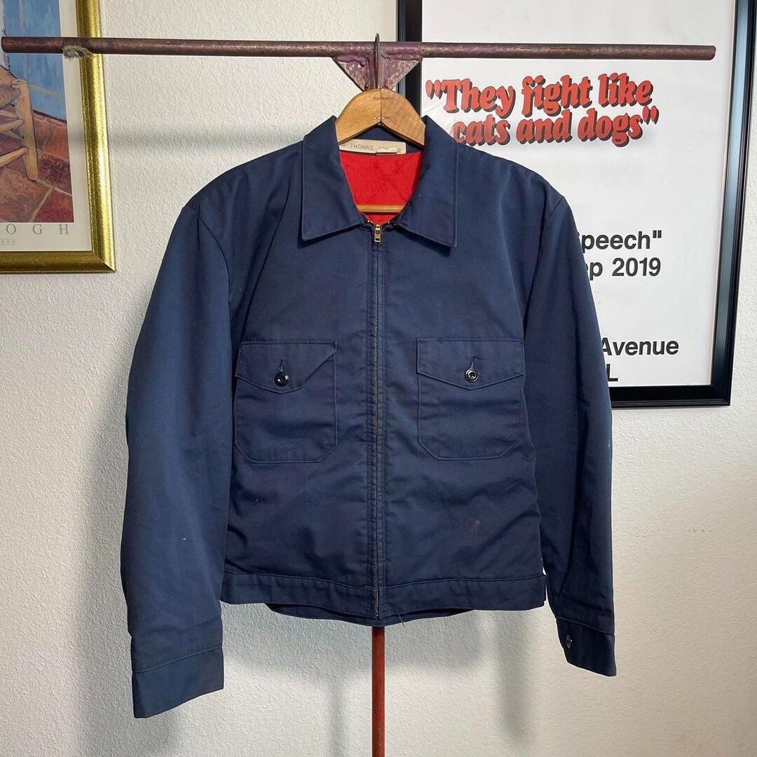 Vintage 1960s 1970s Navy Two Pocket Work Jacket - Etsy