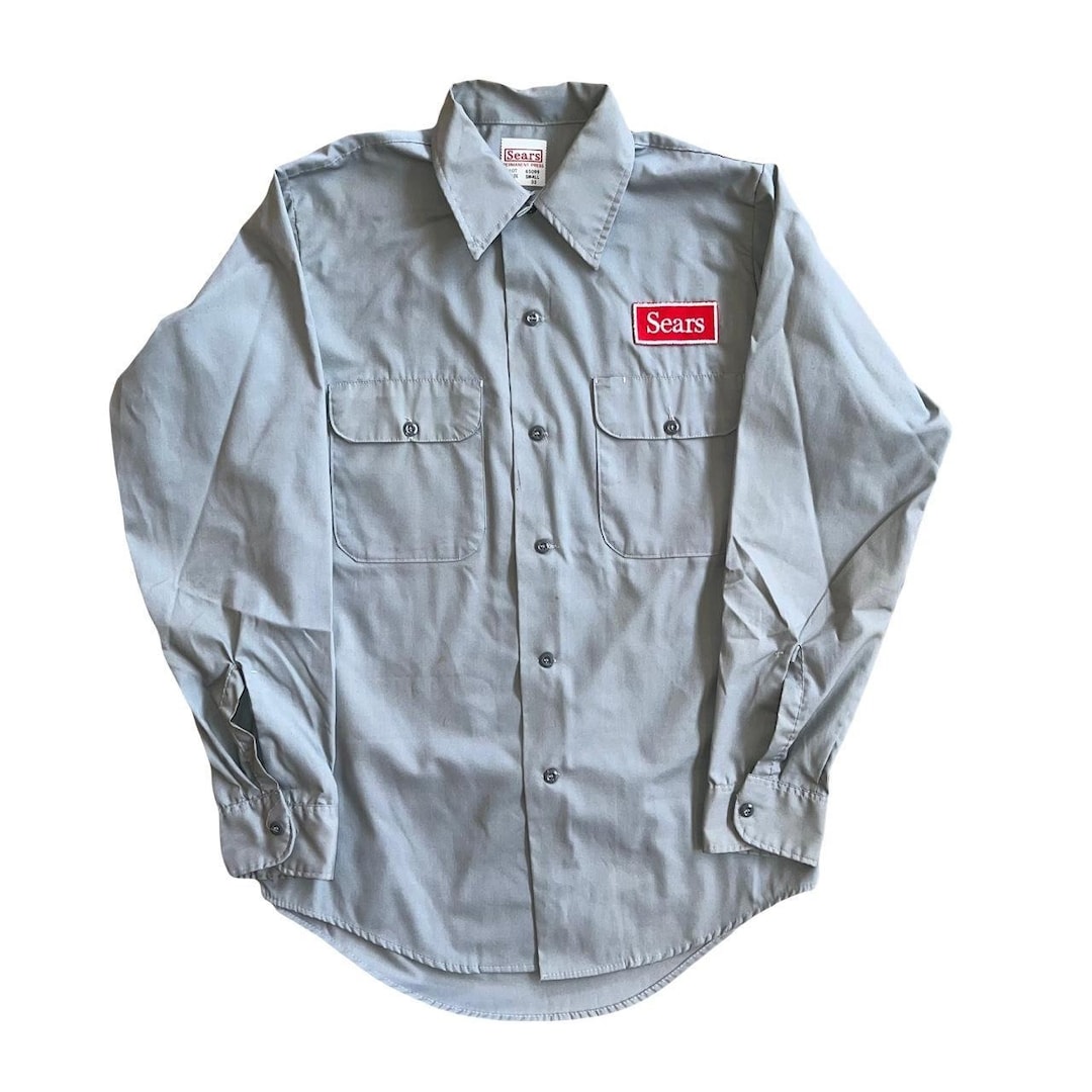 1970s Sears Work Button up Long Sleeve Shirt - Etsy