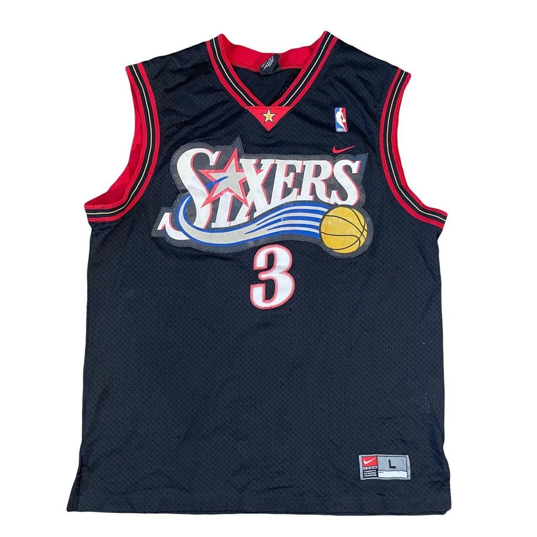 Vintage 2000s NBA Black Nike 76ers Allen Iverson Away Jersey - Etsy