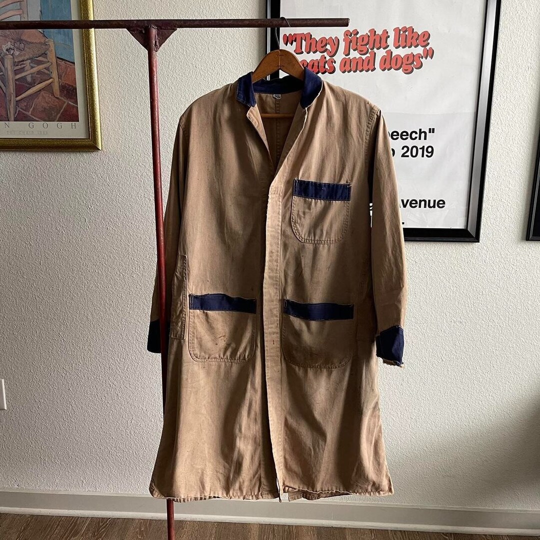 Vintage 50s Union Made Duster Chore Lab Trench Coat - Etsy