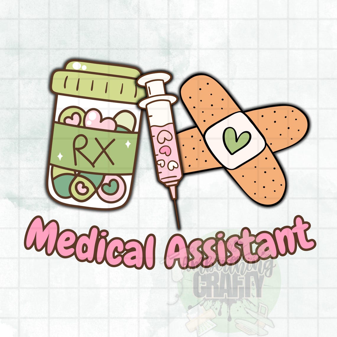Digital Png File Medical Assistant CCMA Girly Bubbly Printable Dtf ...