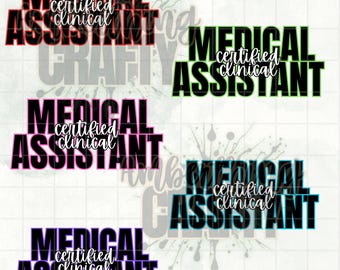 Digital Png File Medical Assistant CCMA Girly Bubbly Printable Dtf ...