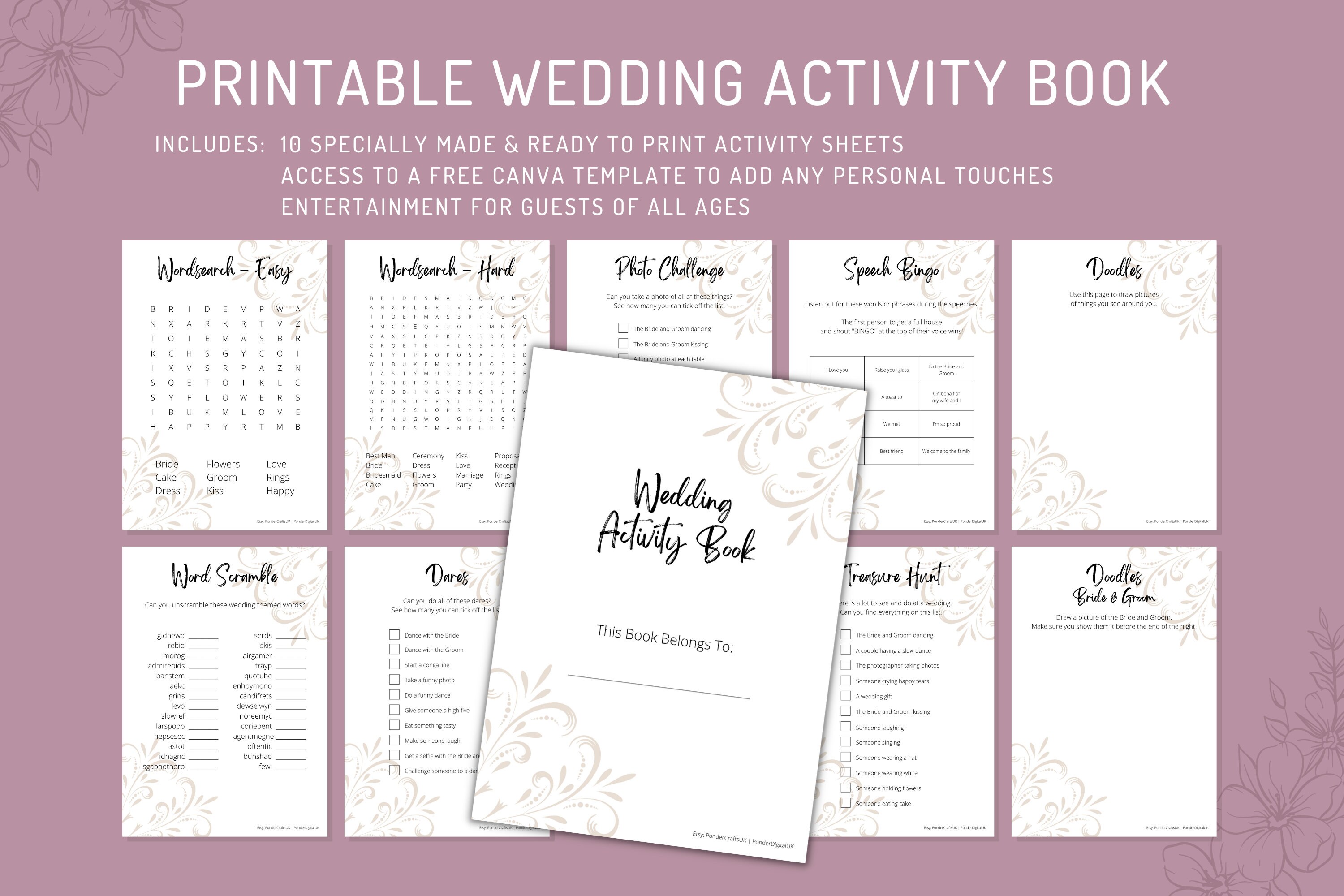 Wedding Activity Book For Kids Template