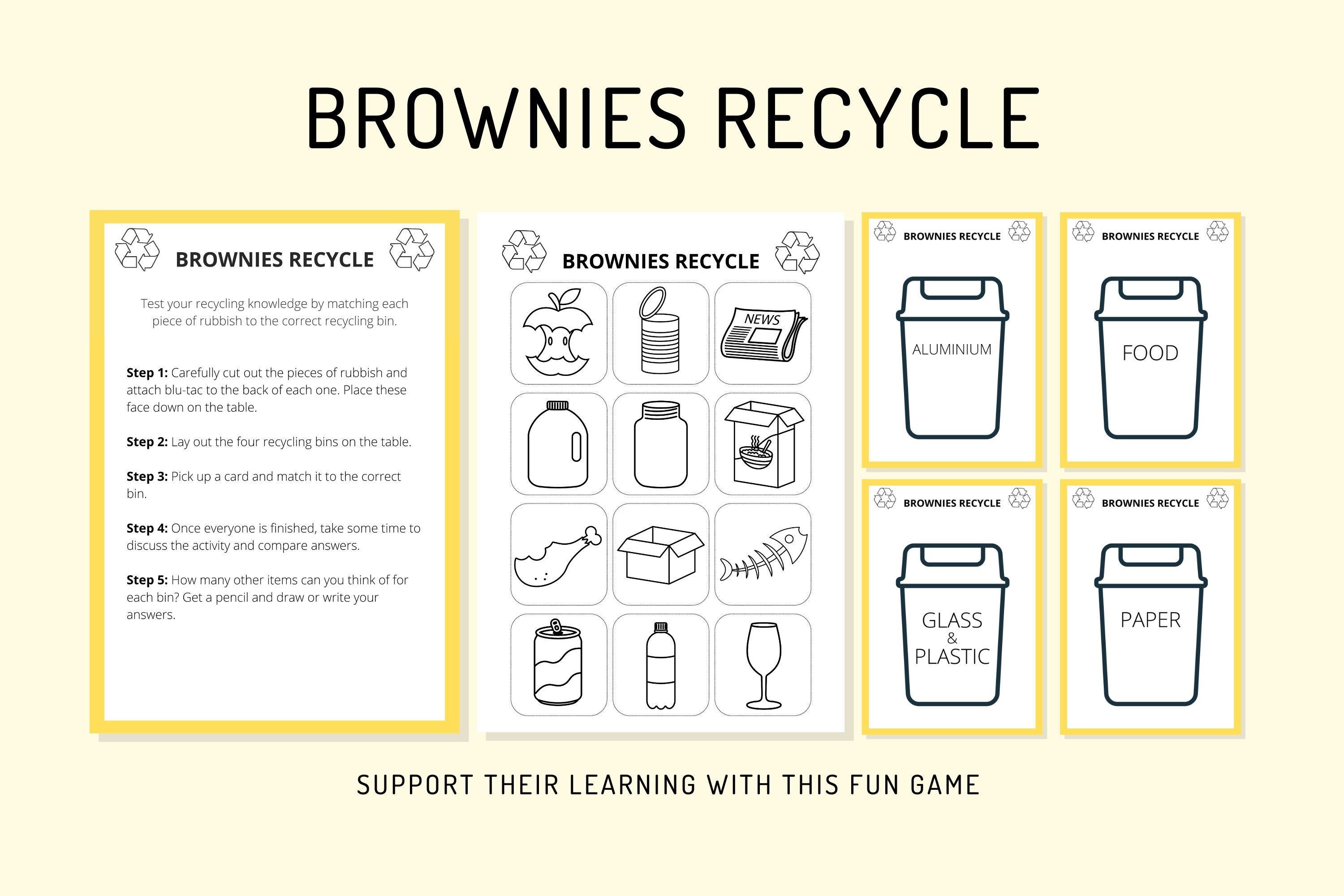 Printable Brownies Recycling Activity, Girlguides, Digital Download - Etsy