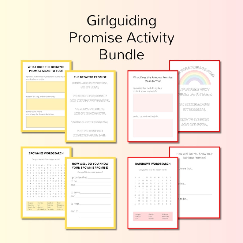 Girlguiding Promise Activity Pack | 8 Fun Activity Sheets for Brownies ...
