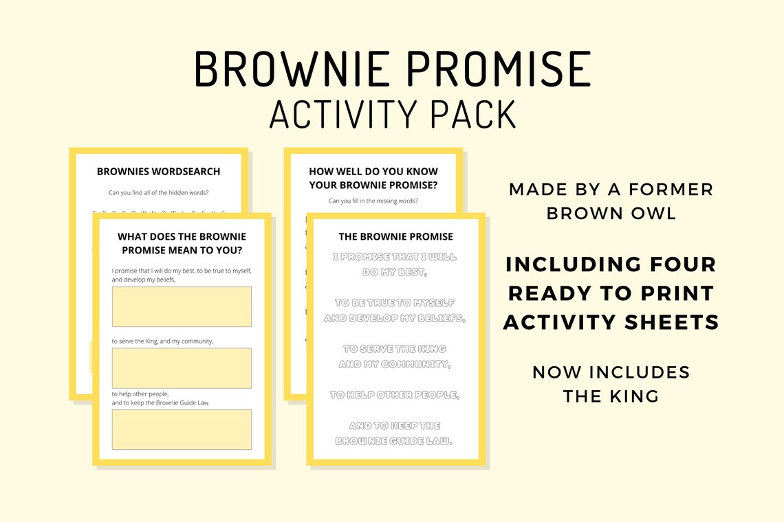 Printable Brownie Leader Pack | Promise Activity | Brownie Guide Law ...