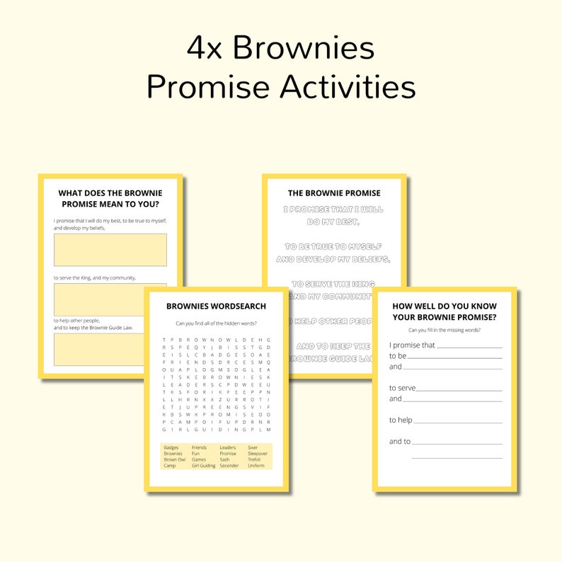 Girlguiding Promise Activity Pack | 8 Fun Activity Sheets for Brownies ...