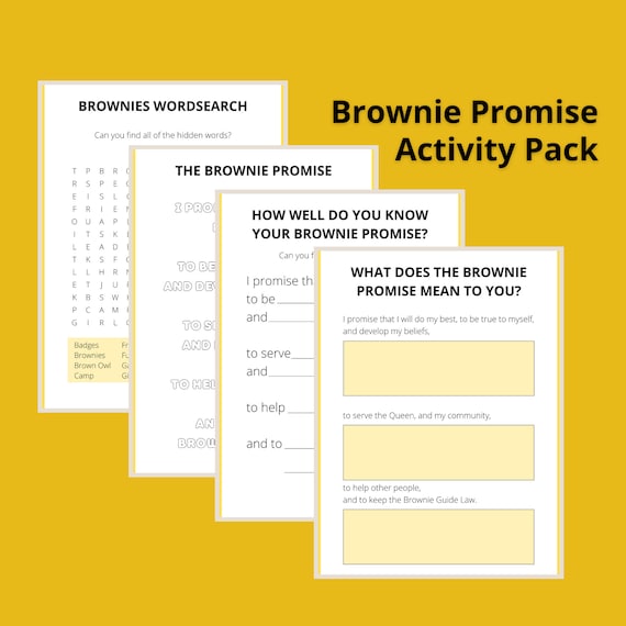 Printable Brownie Leader Pack Promise Activity Brownie - Etsy