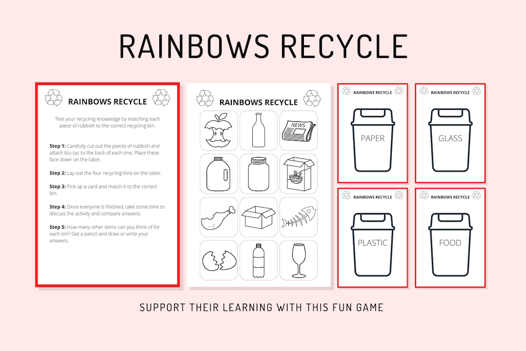 Printable Rainbows Recycling Activity, Girlguides, Digital Download - Etsy