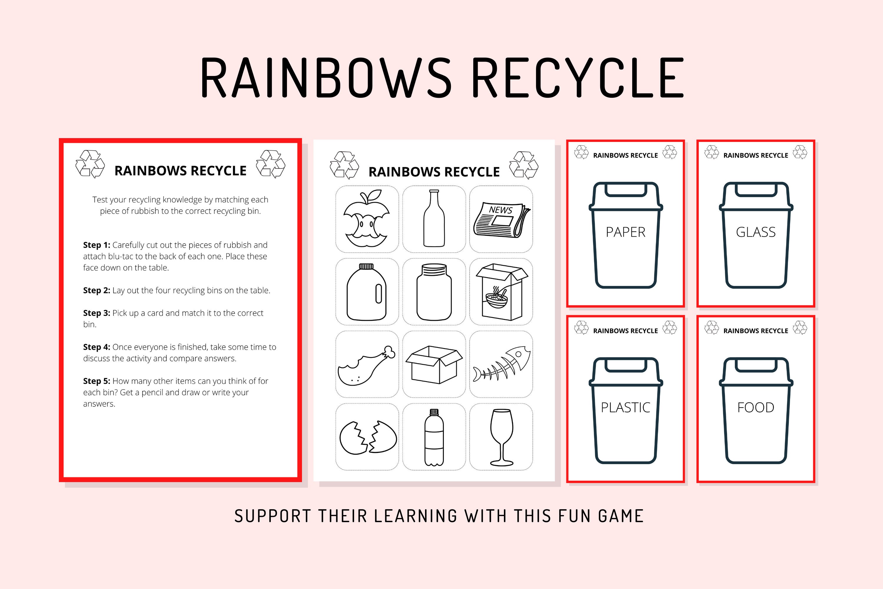 Printable Rainbows Recycling Activity, Girlguides, Digital Download - Etsy