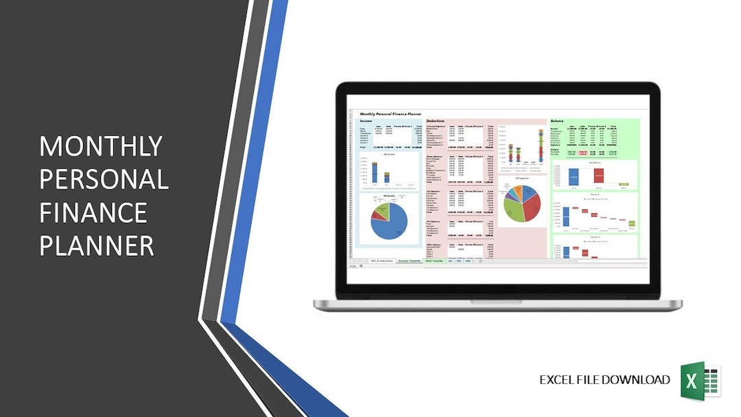 Monthly Personal Finance Planner - Excel Download - Template - Etsy