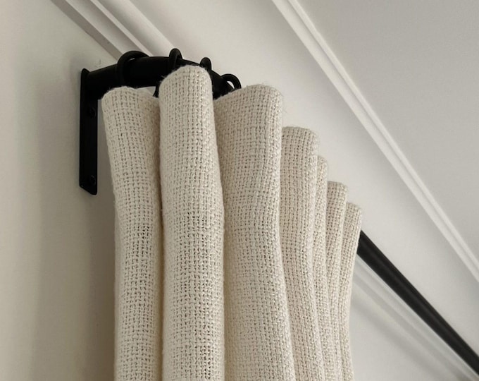 French Return Curtain Rod CUSTOM CUT Round Iron Curtain Rod French ...