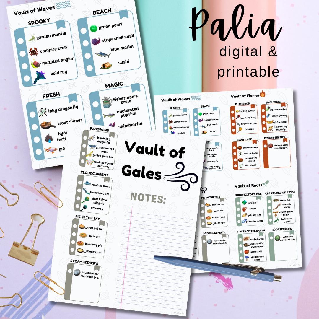 Palia Vault Checklists - Etsy