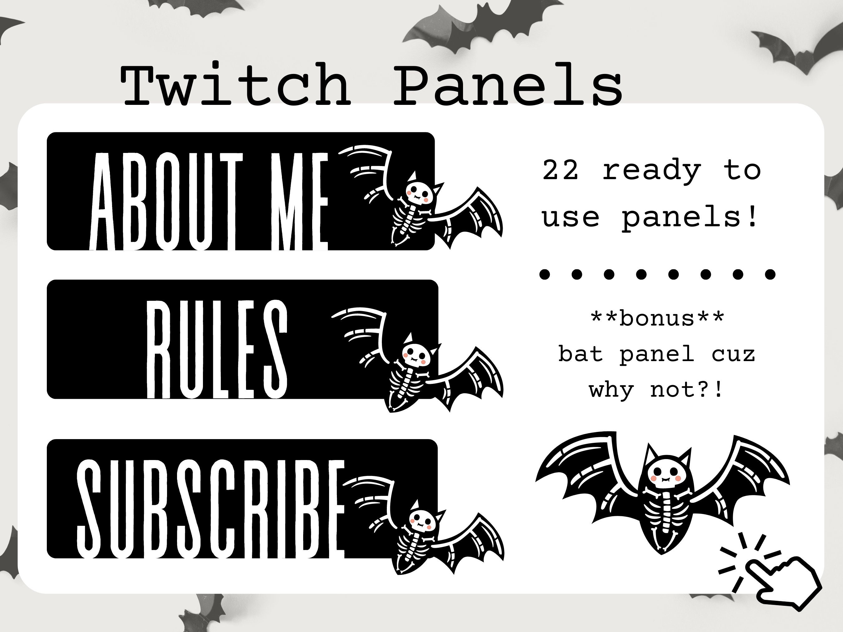 Blackout Bats Twitch Panels - Etsy