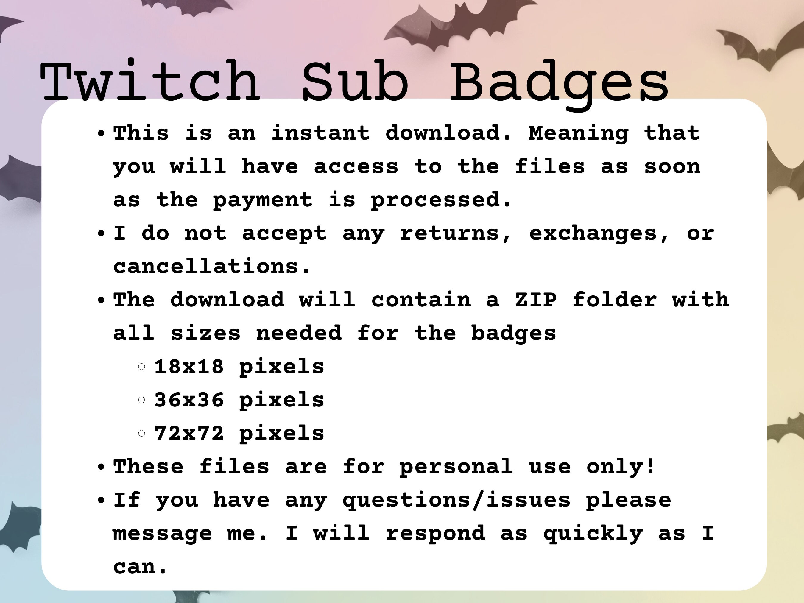 Twitch Bat Sub Badges - Etsy