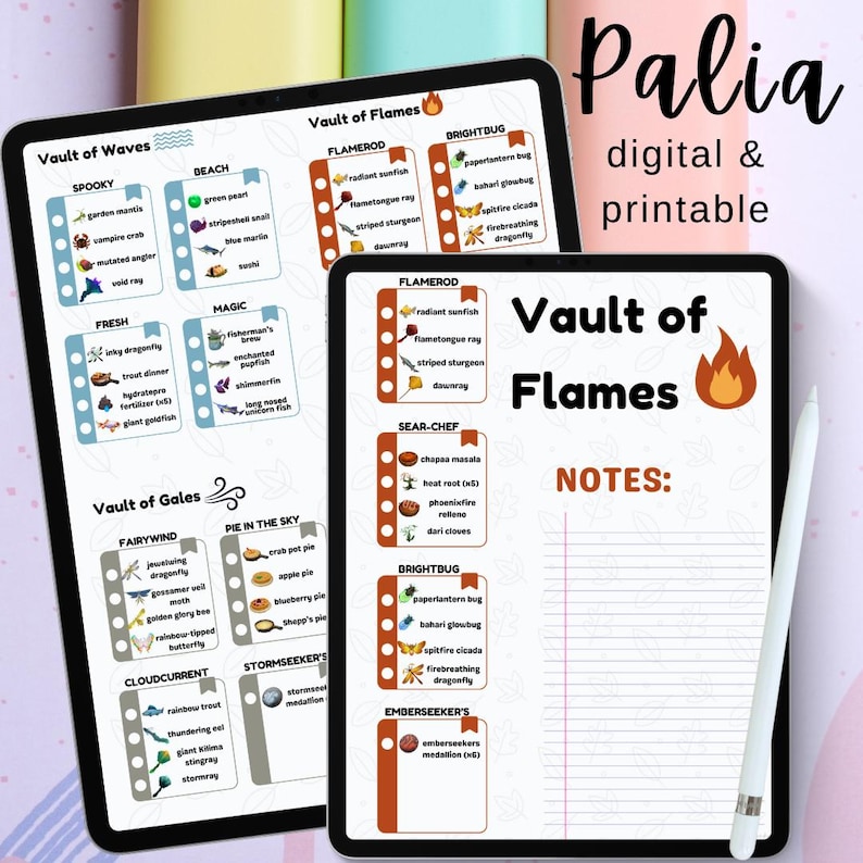 Palia Vault Checklists - Etsy