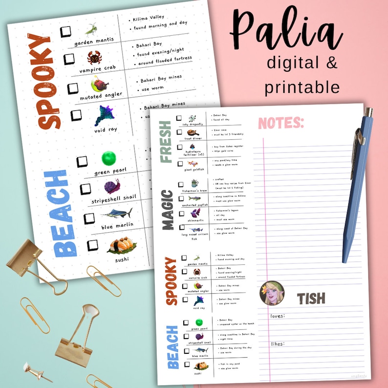 Palia Bundle & Romance Notes for Digital and Printable Use - Etsy