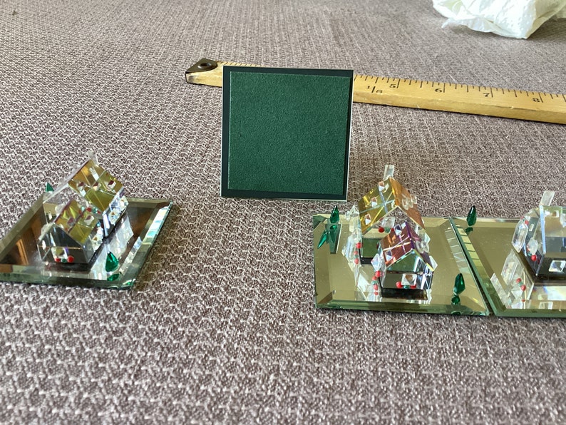Set of Four Vintage Glass Houses - Etsy