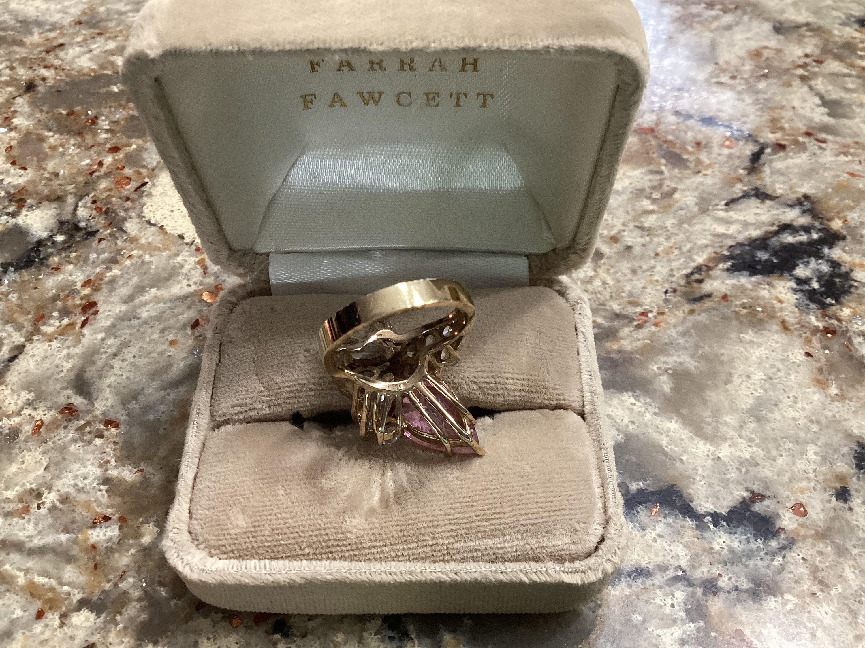 Vintage Farrah Fawcett Pink CZ Ring Size 7 - Etsy