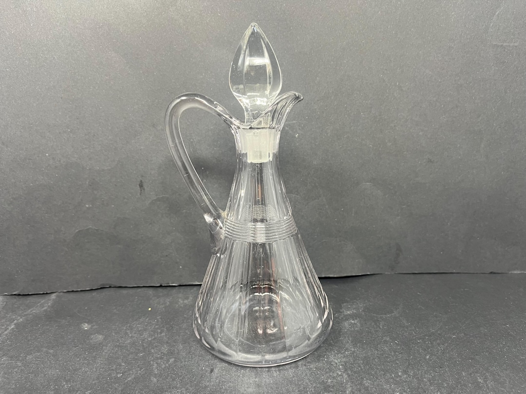 Heisey Depression Era Glass Banded Flute Cruet With Stopper Vintage ...