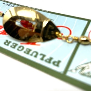 3 Vintage Pflueger June Bug Spinner Lure on Card / Antique Fishing Lure ...