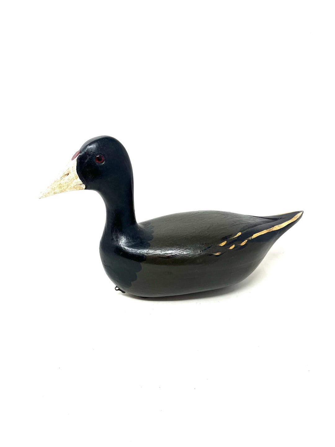 Hand Carved American Coot Decoy: Illinois River Style Wood Carving by ...