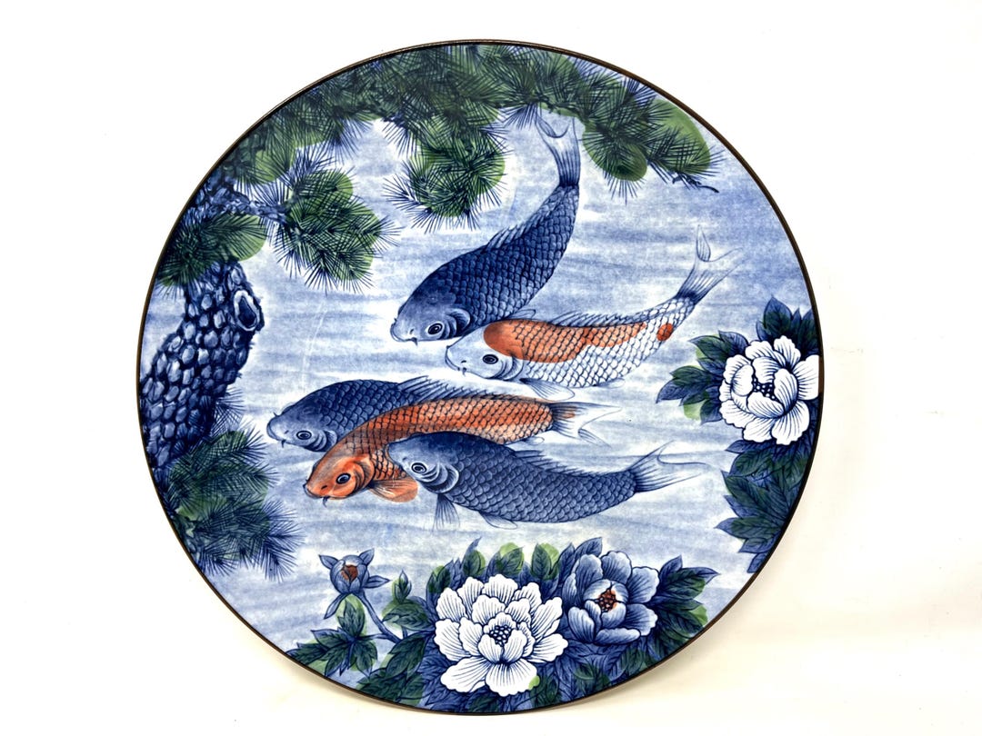 Tokyo Koi Sun Ceramics Platter Vintage 12.5" / Antique Platter by Tokyo ...