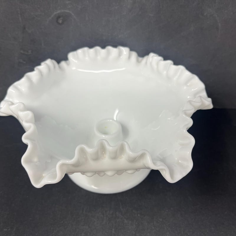 Antique Fenton Glass Candle - Etsy