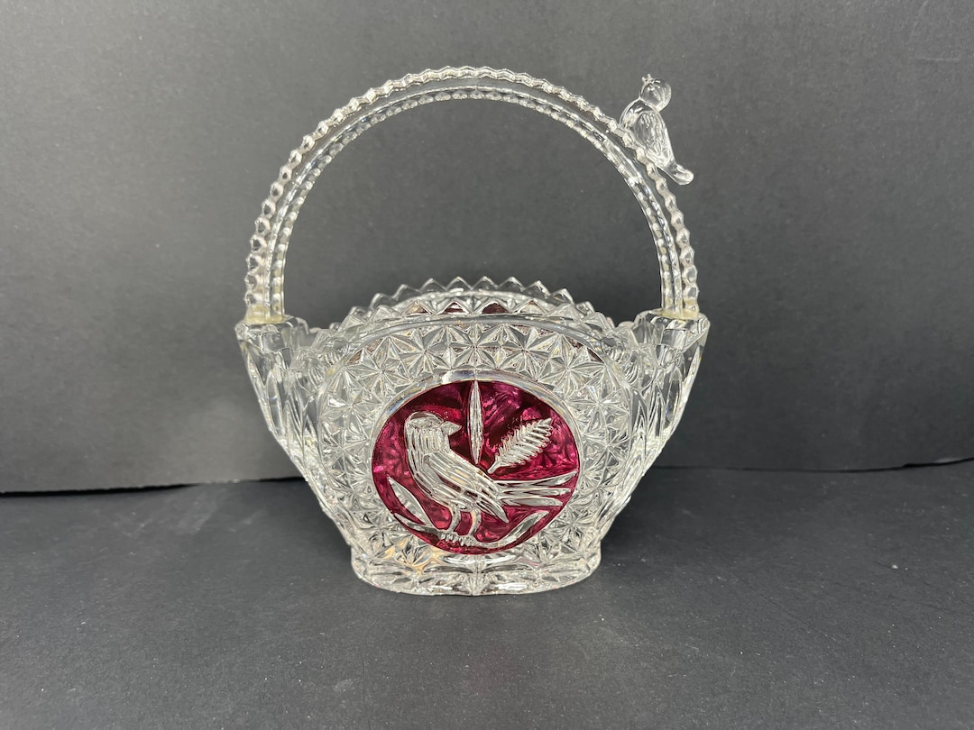 Vintage Hofbauer Red Byrdes Lead Crystal Bird Bowl - Etsy