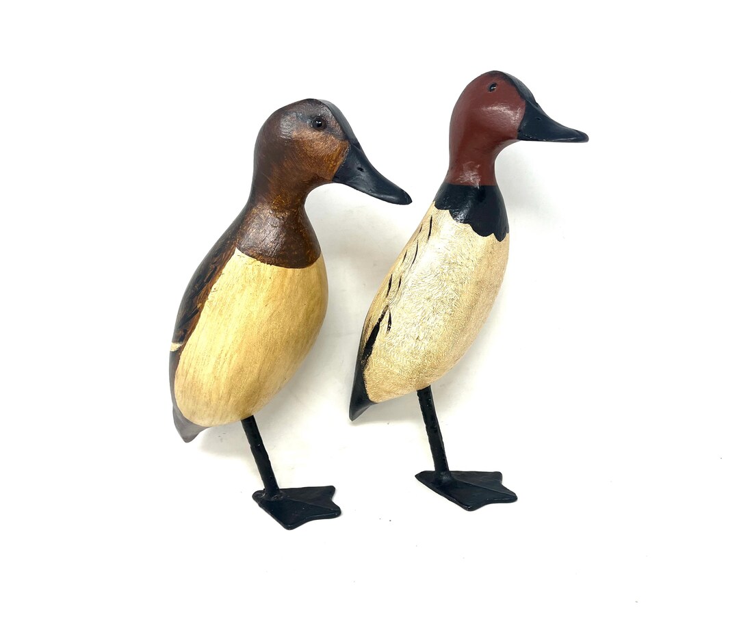 Hand Carved Canvasback Decoys: Jim Slack Wood Carving Pair - Etsy