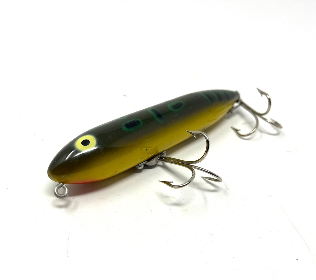 Vintage Heddon Zara Spook Lure in Bullfrog / Antique Fishing Lure ...