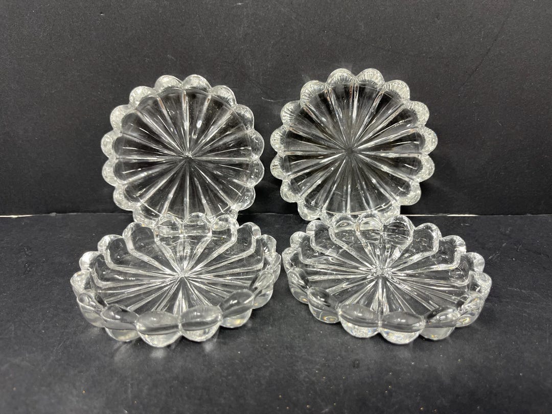 4 Vintage Heisey Crystolite Clear Glass Coasters - Etsy