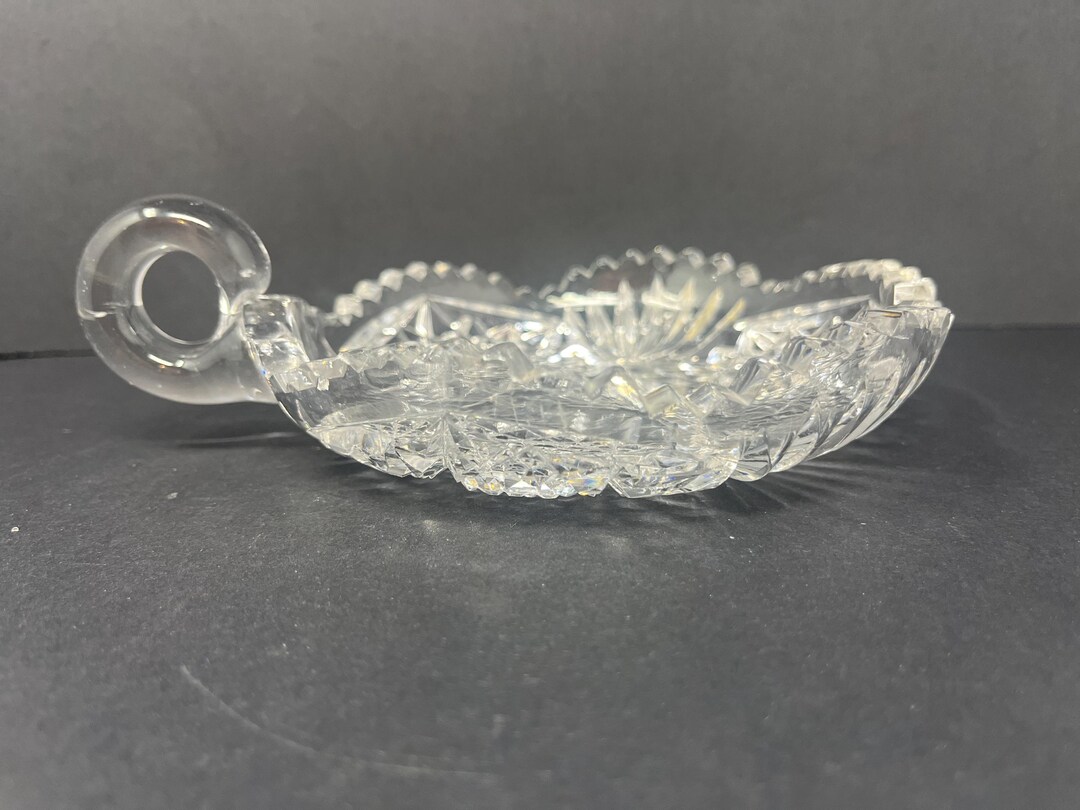 ABP Cut Glass Crystal Candy Nappy Dish Vintage / Antique American ...