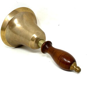 Vintage Teachers Handheld School Bell Wood Handle / Antique Teachers ...