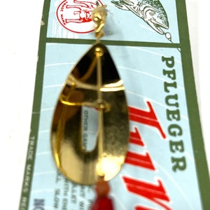 3 Vintage Pflueger June Bug Spinner Lure on Card / Antique Fishing Lure ...