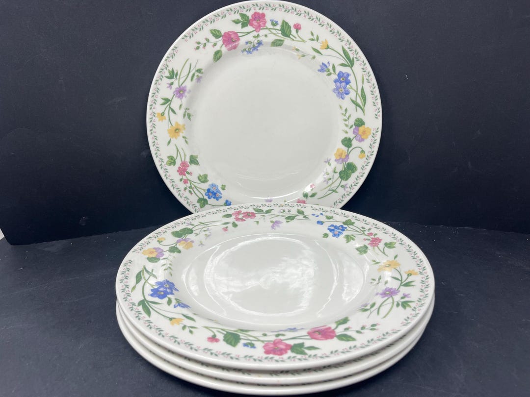 4 Farberware English Garden Dinner Plate Vintage 10 1/2" / Antique ...