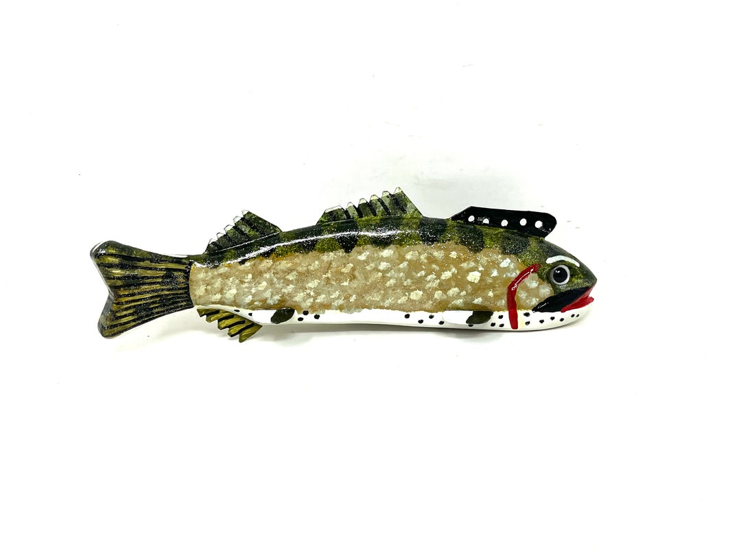Walleye Fish Spearing Decoy Signed by Jim Nelson 8 Vintage / Antique ...
