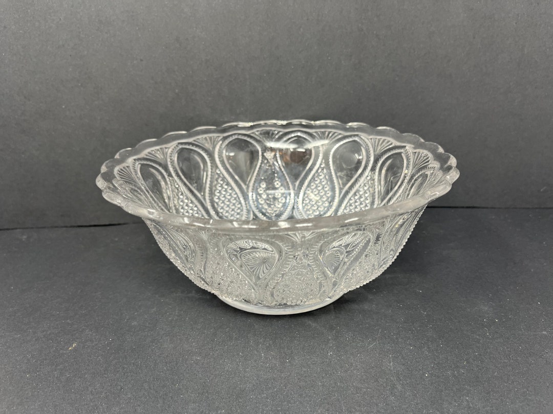 EAPG US Glass Loops and Drops Glass Bowl Antique / Vintage Early ...