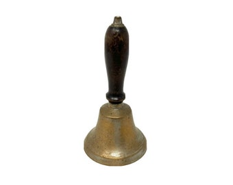 Vintage Teachers Handheld School Bell Wood Handle / Antique Teachers ...