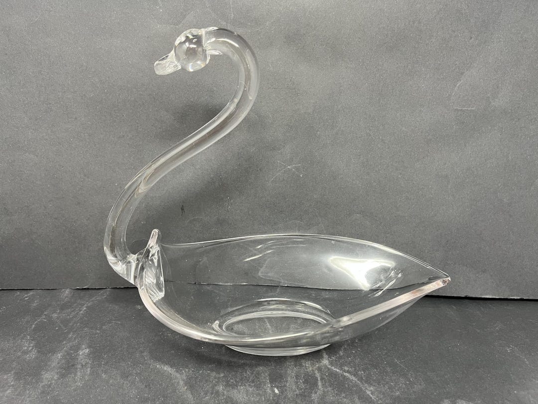 Tiffin Duncan Miller Clear Glass Swan Candy Nut Dish Vintage / Antique ...