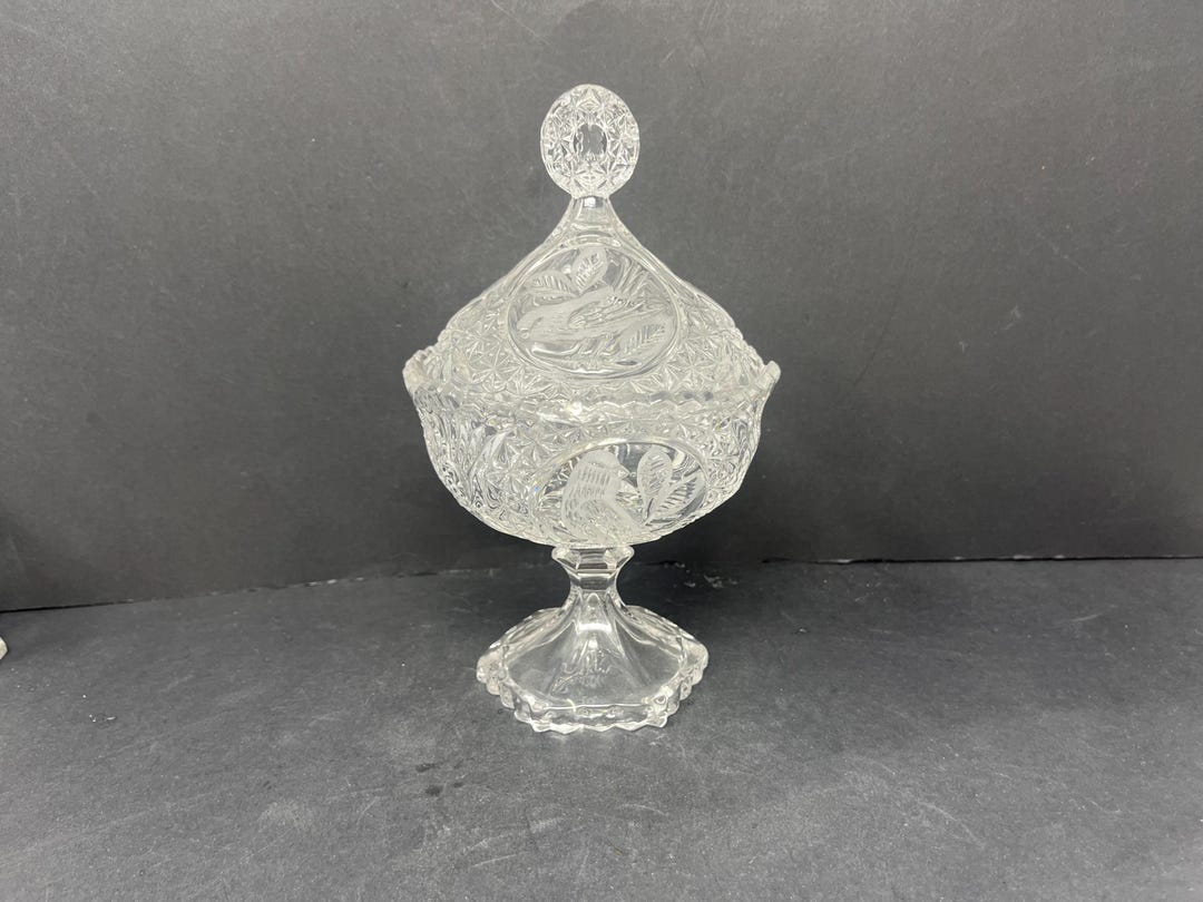 Vintage Hofbauer Byrdes Crystal Compote Dish With Lid - Etsy