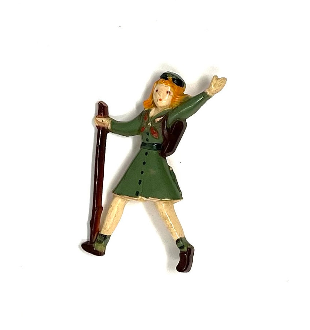 Vintage Girl Scout Figure Brooch / Antique Girl Scout Jewelry - Etsy