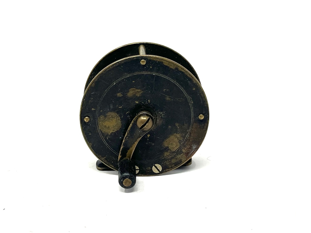 Vintage Small Brass Fly Reel Uncleaned / Antique Fishing Reel Brass Fly ...