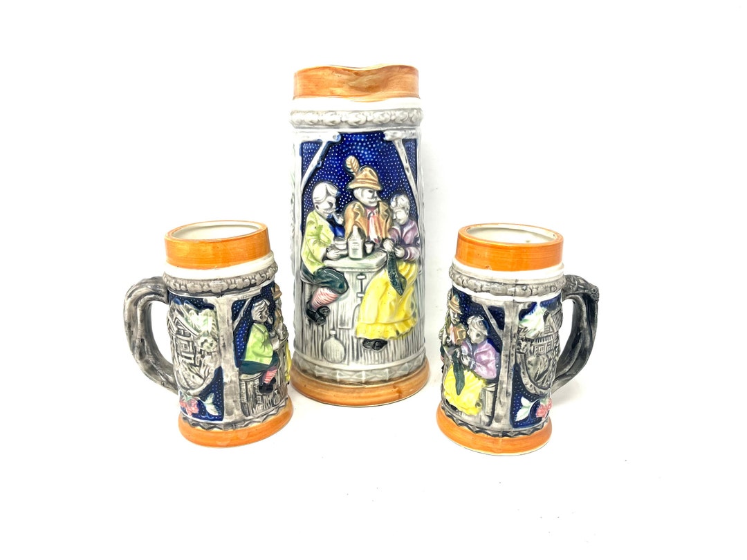 Vintage Ceramic Beer Stein and Pitcher Set: Relco Japan - Etsy