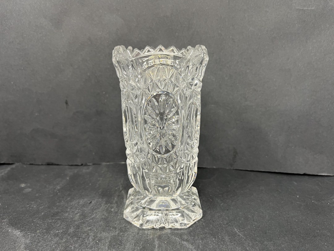 Hofbauer Byrdes Collection Lead Crystal Birds Vase Sawtooth Edge 5 7/8 ...