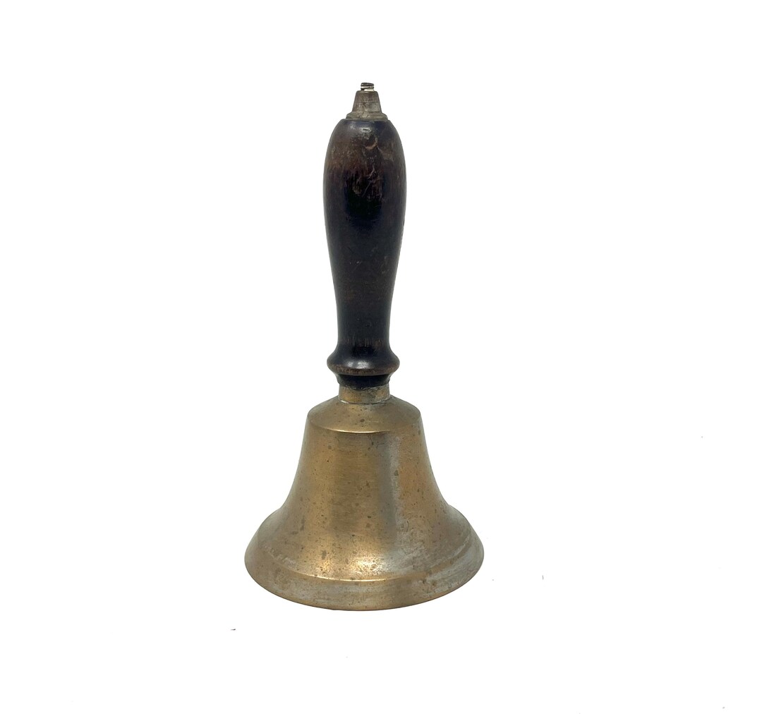 Teachers Handheld School Bell Wood Handle Vintage / Antique Teachers ...
