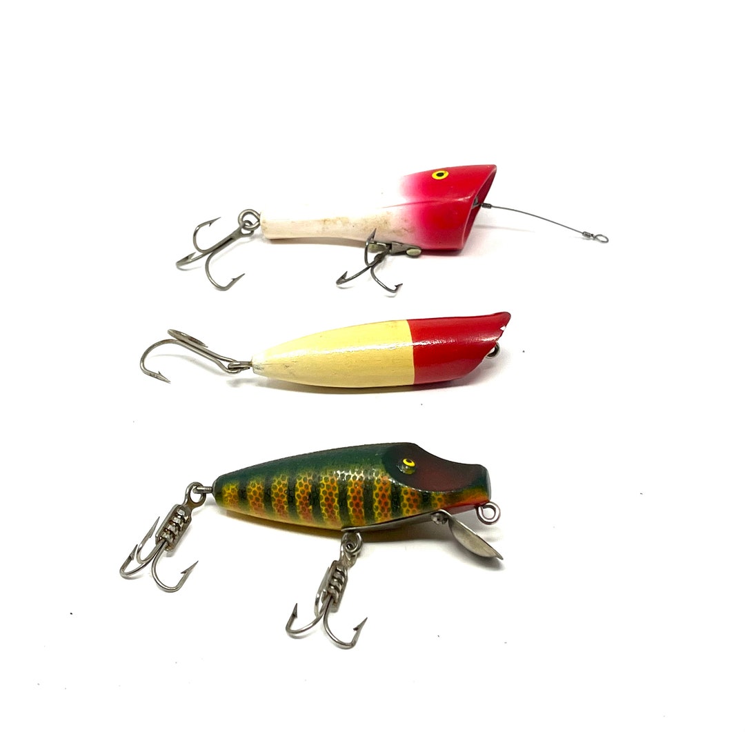 3 Vintage Fishing Lures / Antique P&K Walkie Talkie / Vintage - Etsy