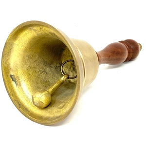 Teachers Handheld School Bell Wood Handle Vintage / Antique Teachers ...