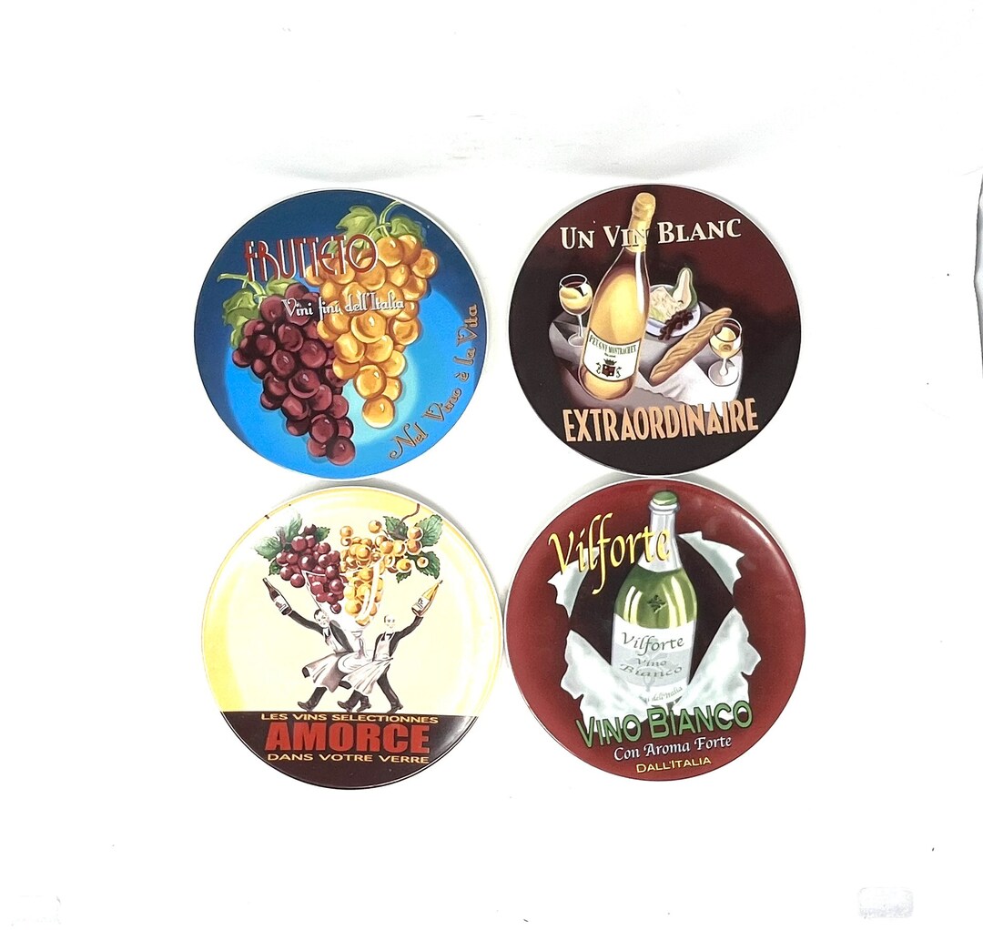 4 Pottery Barn Wine Bar Cocktail Plates / Pottery Barn Cocktail Plate ...