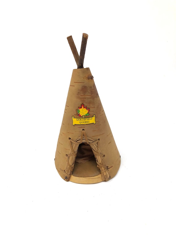 Vintage Canadian Indian Handcrafted Bark Teepee With Child / - Etsy
